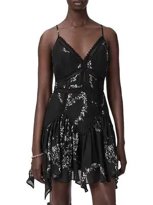 ALLSAINTS Zia Lace Trim Dress - Flight Black