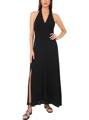 Vince Camuto Halter Beaded Back Maxi Dress - Rich Black