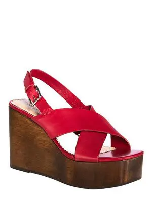 Cinq À Sept Vinny Wedge Sandals Bordeaux
