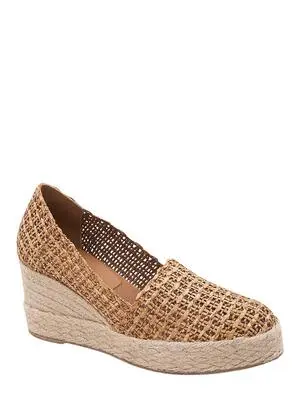 Andre Assous Patti Espadrille Wedge Pumps Camel Woven
