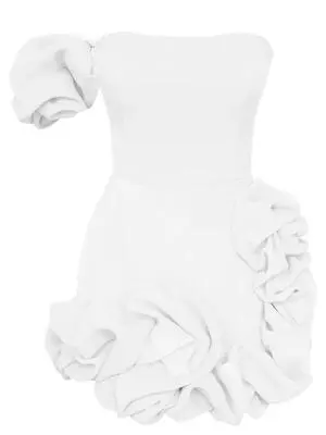 POST MERIDIEM One-shoulder Ruched Dress - White