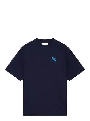 Axel Arigato Bird-embroidered T-shirt - Blue