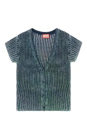 DIESEL® Knitted Button-up Cardigan - Blue