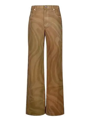 Emilio Pucci Marmo-print Canvas Trousers - Neutrals