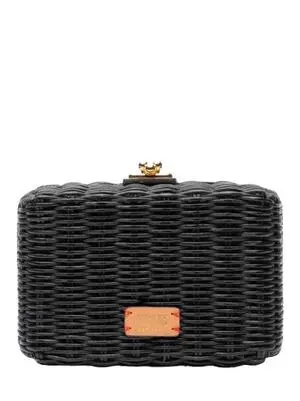 FRANCES VALENTINE Paige Wicker Box Clutch - Black