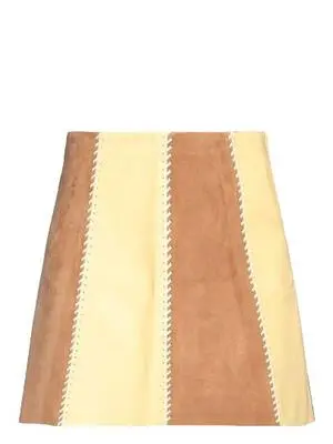 Marni Mini Flared Leather Skirt - Yellow