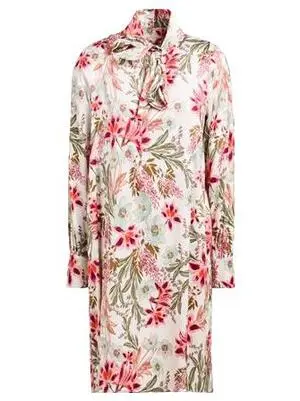 SHIRTAPORTER Mini Floral Print Flared Dress - Beige