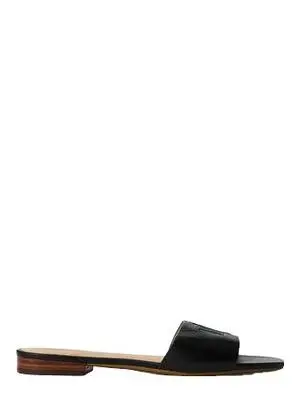 Ralph Lauren Everley Calfskin Slide Sandal - Black