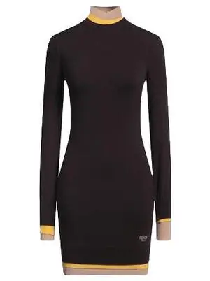 Fendi Mini Knitted Bodycon Dress - Brown