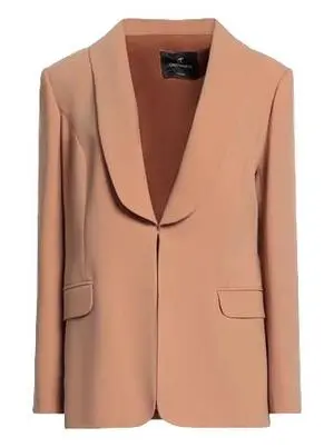 CRISTINAEFFE Crepe Single-Breasted Blazer Beige