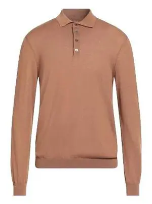 DANIELE FIESOLI Cashmere Polo Collar Sweater - Brown