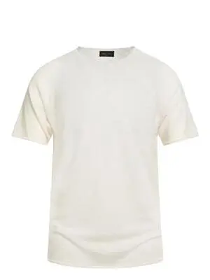 ROBERTO COLLINA Knitted Short Sleeve Sweater - White