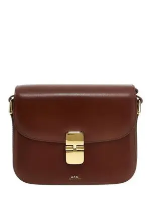 A.p.c. Grace Leather Crossbody Bag Brown
