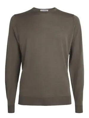 John Smedley Lundy Extra Fine Merino Wool Sweater Green