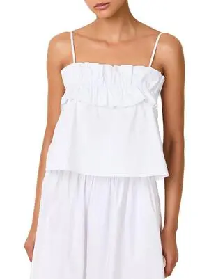 Solid & Striped The Sophie Cotton Ruffle Camisole - Optic White