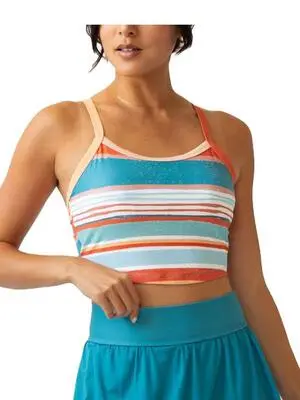 NANI Scoop Neck Striped Swim Top - Canyons