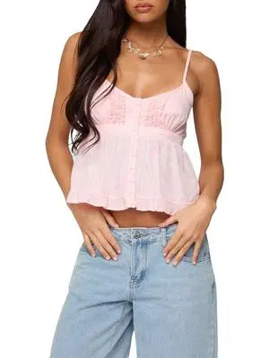 EDIKTED Halsey Ruffle Babydoll Camisole - Light-pink