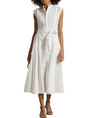 RALPH LAUREN Sleeveless Belted Shirtdress