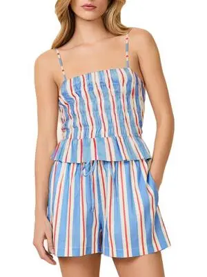 Solid & Striped The Delta Strappy Linen Blend Camisole - Americana Stripe