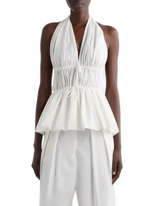 Dries Van Noten Ceana Ruched Halter Top - White