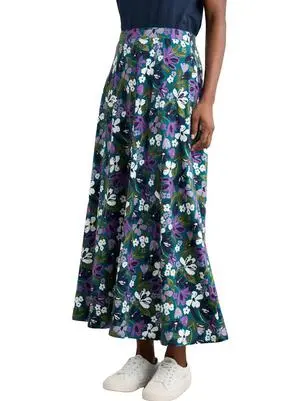 SEASALT CORNWALL Floral A-line Skirt - Crayon Floral Dark Drift
