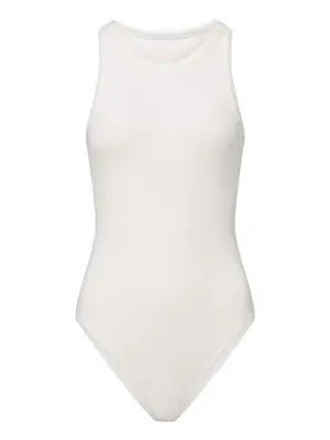Alaïa Ribbed-knit Bodysuit - White