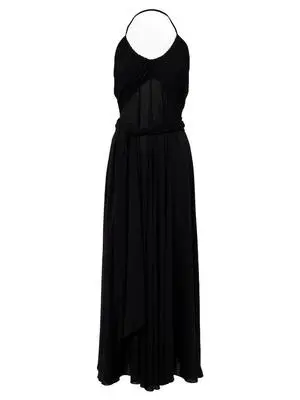 Alaïa Cross Draped Gathered Maxi Dress - Black