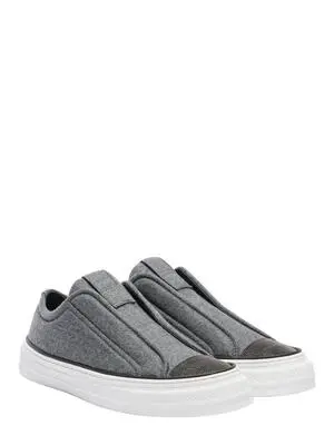 Brunello Cucinelli Low-top Slip-on Sneakers - Grey