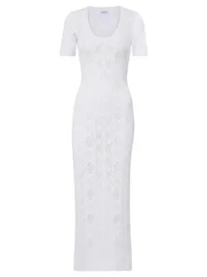Alaïa Lace Midi Dress - White