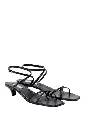 TOTEME Leather Sandals - Black