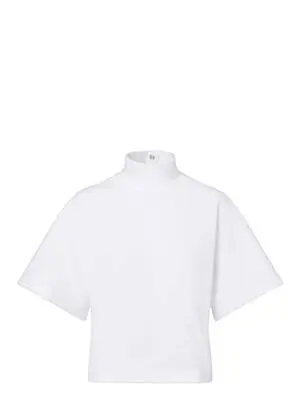 Alaïa High-neck Cotton Jersey T-shirt - White