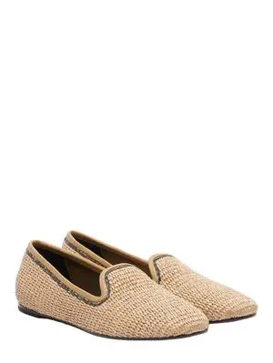 Brunello Cucinelli Monili Raffia Loafers - Neutrals