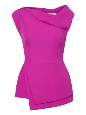 Safiyaa Farrah Draped Crepe Top - Pink