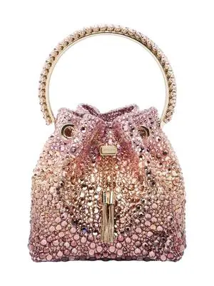 JIMMY CHOO Bon Bon Micro Embellished Bucket Bag - Pink
