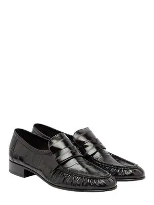 THE ROW Soft Leather Loafers - Brown
