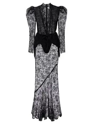 Alessandra Rich Lace Gown - Black