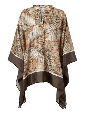 Brunello Cucinelli Printed Silk Shirt - Brown