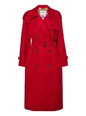 Burberry Castleford Cotton Gabardine Trench Coat - Red