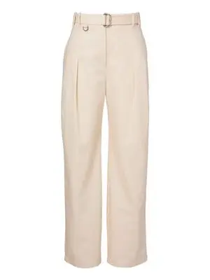 Burberry Cotton Gabardine Tapered Trousers - White