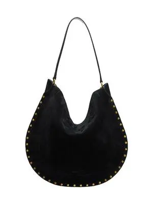Isabel Marant Oskan Soft Medium Suede Shoulder Bag - Black