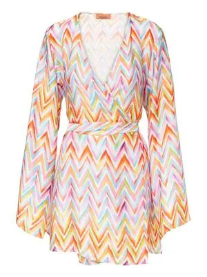 Missoni Zigzag Belted Minidress - Orange