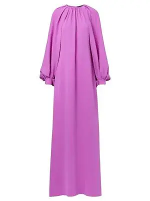 Oscar De La Renta Draped Silk-blend Gown - Purple