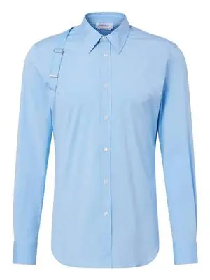 Alexander McQueen Cotton-blend Poplin Shirt - Blue