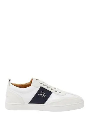 CHRISTIAN LOUBOUTIN Retero Leather And Canvas Sneakers - White