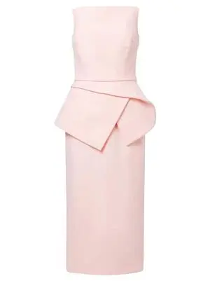 Safiyaa Belted Crêpe Midi Dress - Pink