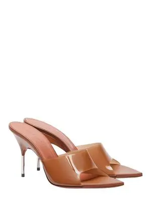 Amina Muaddi Bianca 95 Mules - Brown