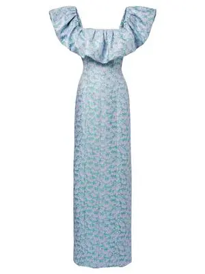 MARKARIAN Rowan Floral Brocade Gown - Blue