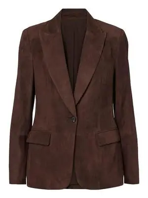 Brunello Cucinelli Suede Blazer - Brown