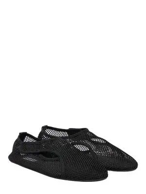 Alaïa Fishnet Slip-on Shoes - Black