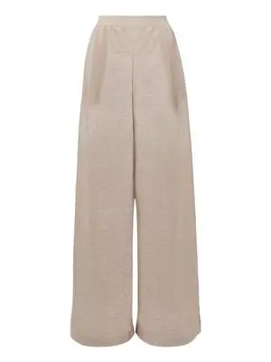 Alaïa Linen And Silk Wide-leg Pants - Beige